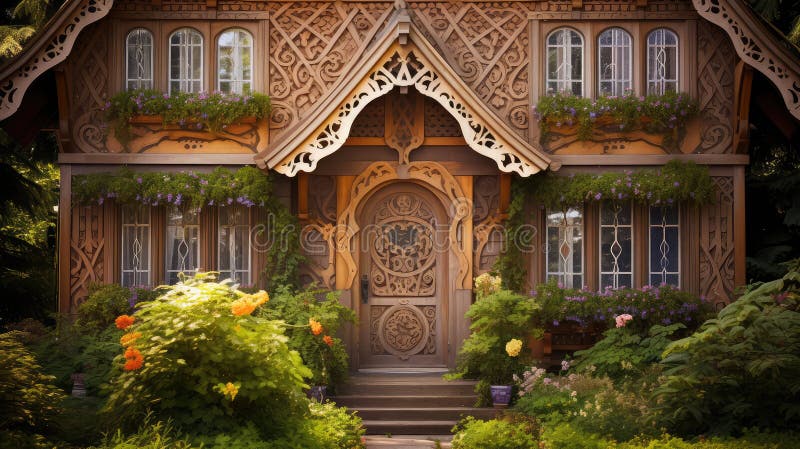 Patterns Facade Timber Frame Stock Illustration - Illustration of ...