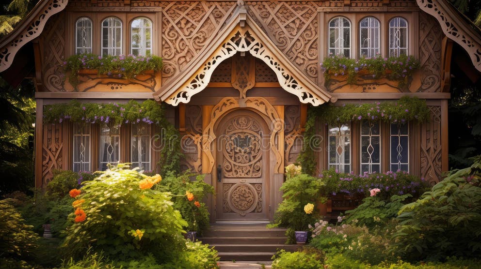 Patterns Facade Timber Frame Stock Illustration - Illustration of ...