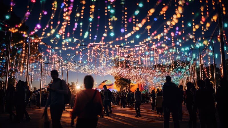 Patterns festival lights stock illustration. Illustration of night ...