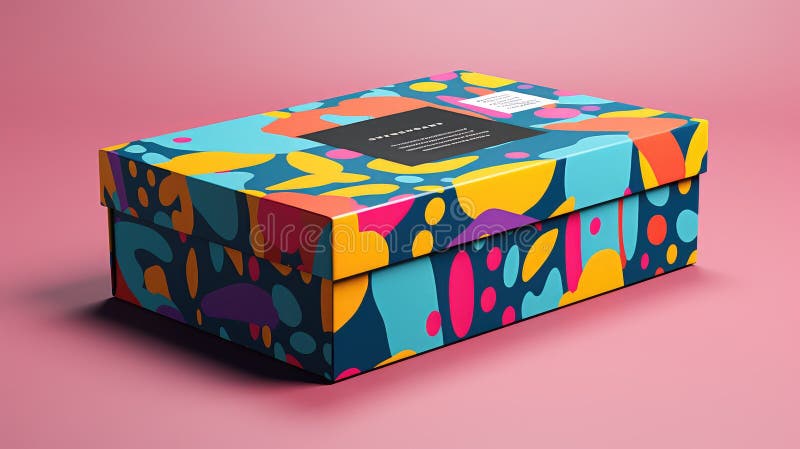 Patterns flat box mockup stock illustration. Illustration of bold ...