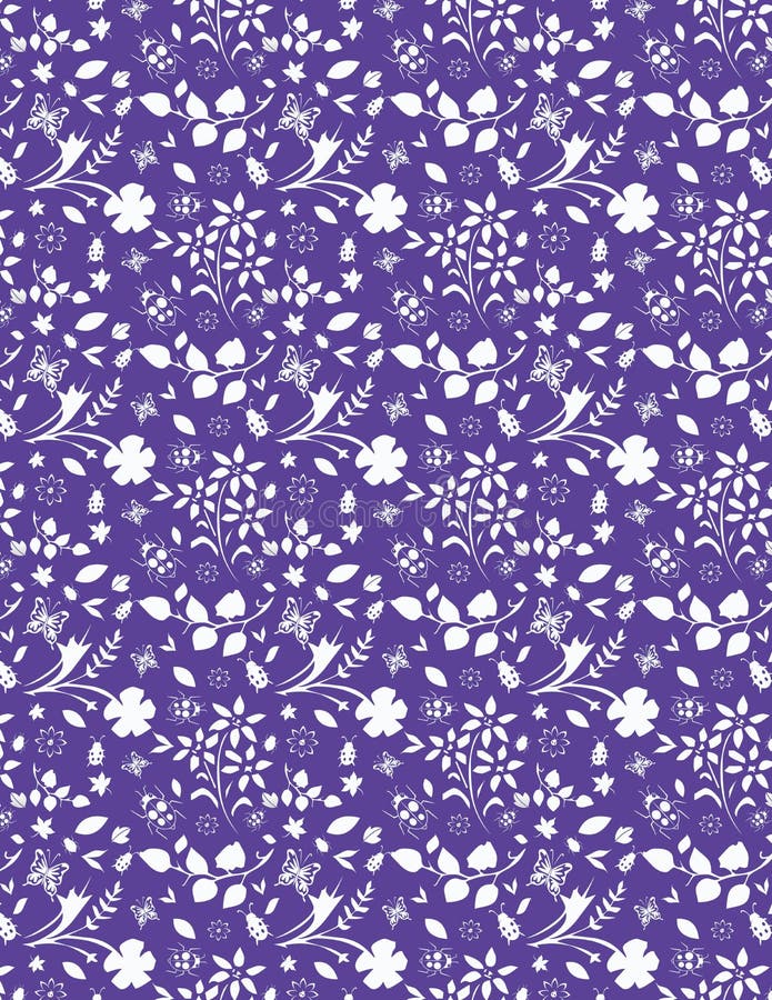 Pattern Of Flowers And Leaves Stock Illustration - Illustration of ...