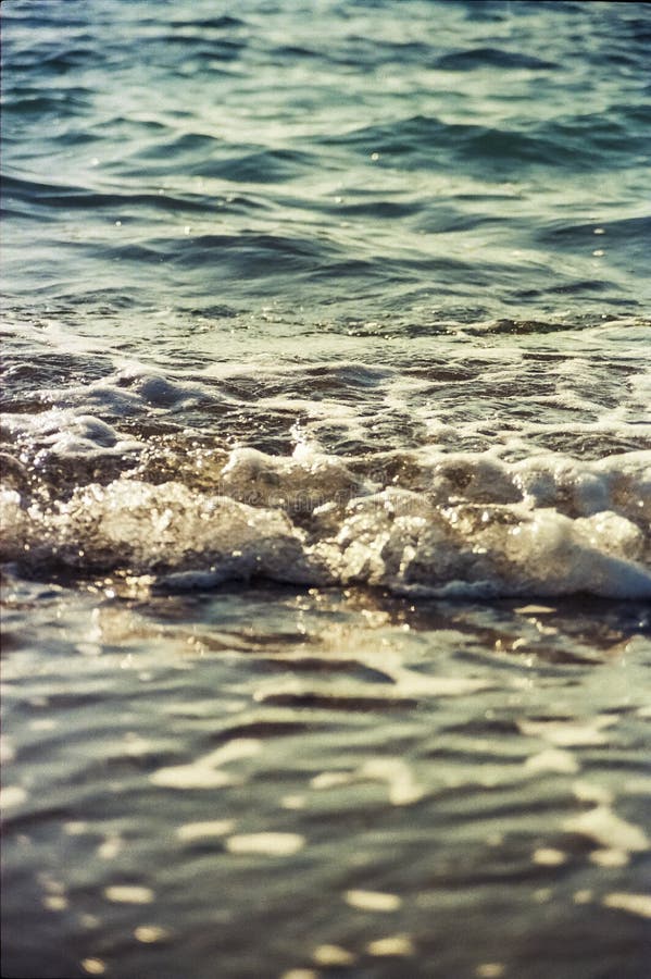 Patterns and Foam of Waves in the Ocean, Shot with Analogue Color Film ...
