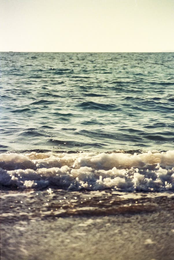 Patterns and Foam of Waves in the Ocean, Shot with Analogue Color Film ...