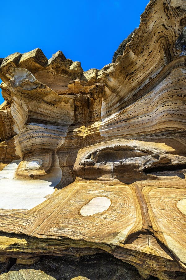 Painted Cliffs, Maria Island, Tasmania, Australia Stock Image - Image ...
