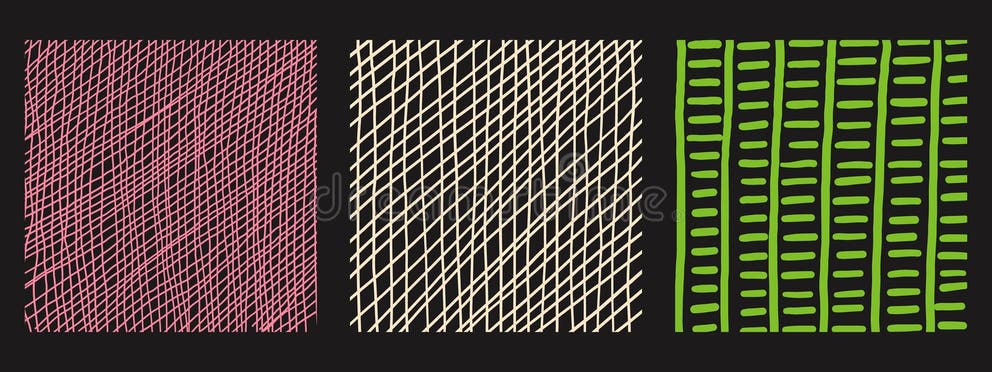 Patterns with Hand Drawn Linear Hatching and Crosshatching Textures ...