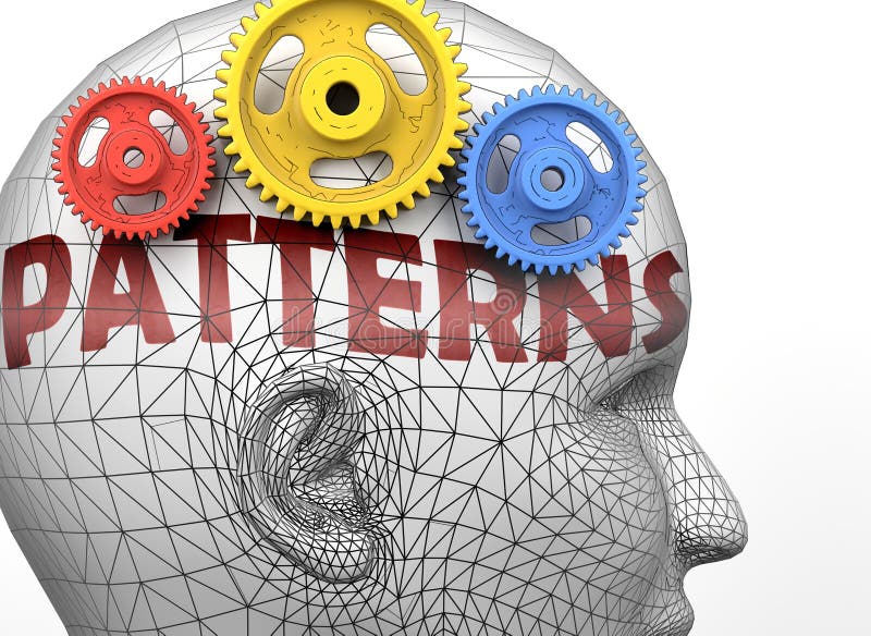 Patterns and Human Mind - Pictured As Word Patterns Inside a Head To ...