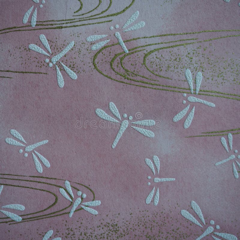 Traditional Japanese Pattern - Autumn Theme with Dragon Flies. Stock ...