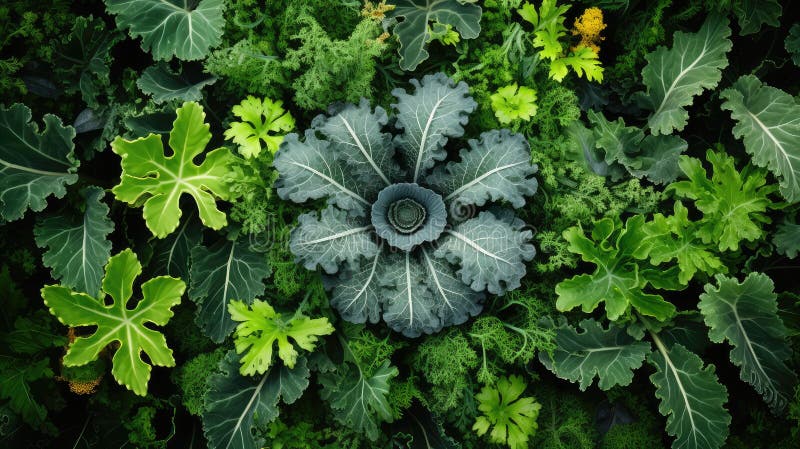 Patterns kale single plant stock illustration. Illustration of design ...