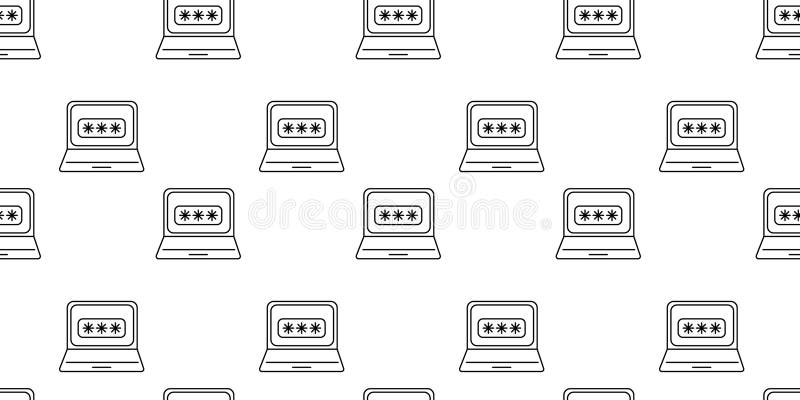 Patterns of Laptops Displaying Password Fields on a Simple White ...