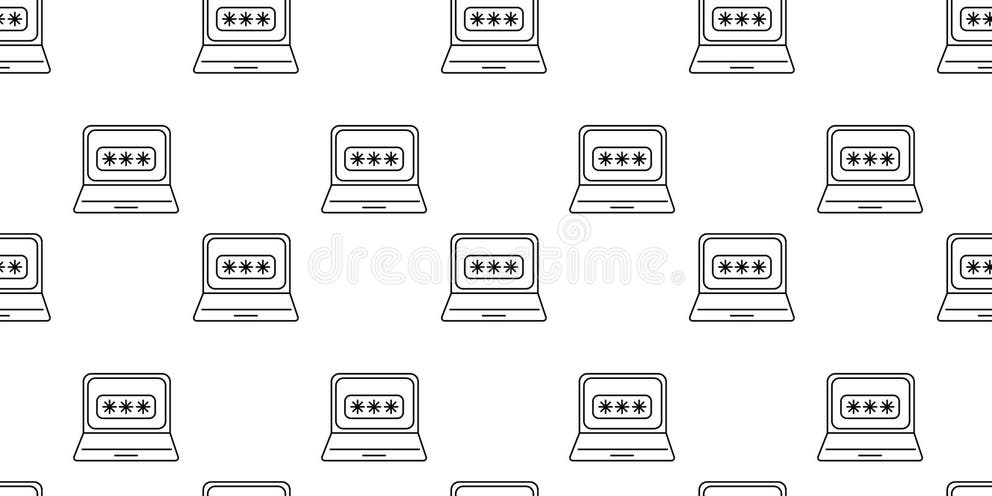 Patterns of Laptops Displaying Password Fields on a Simple White ...