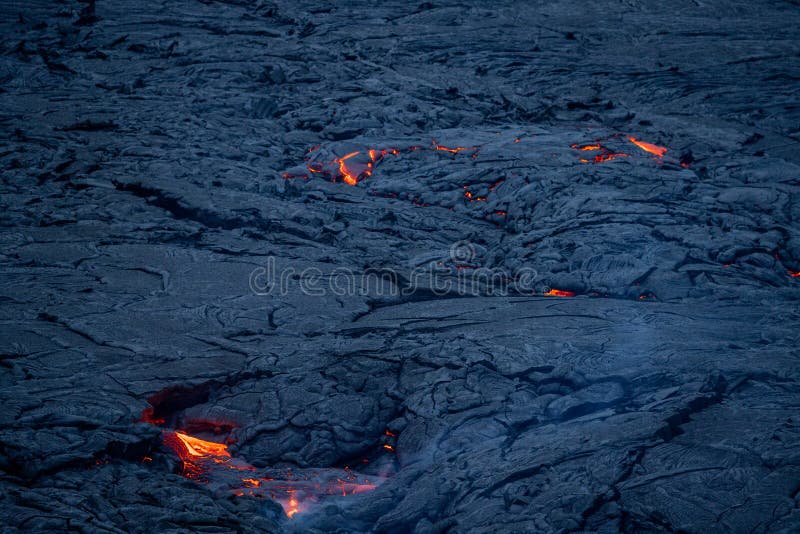 Patterns of Lava from an Active Volcano Eruption. Mount Fagradalsfjall ...