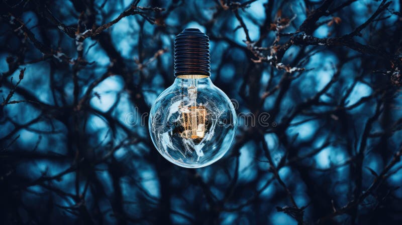 Patterns Light Bulb on Blue Background Stock Illustration ...