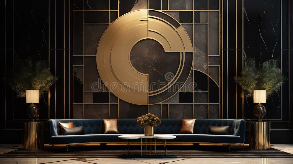 Patterns lobby wall stock illustration. Illustration of plants - 375661703