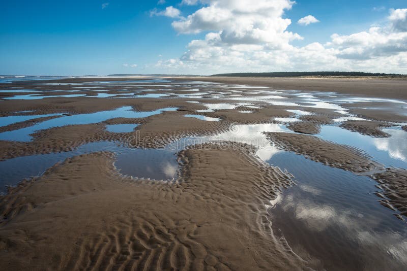 Patterns Made by Tide Pools of Water at Low Tide Stock Image - Image of ...