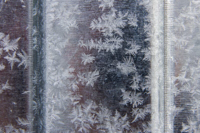 Patterns of Natural Frost on the Metal Stock Image - Image of patterns ...