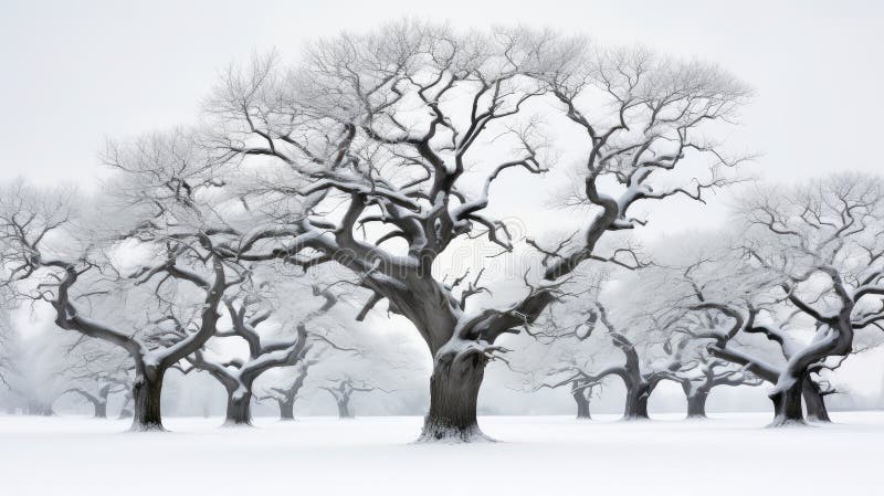 Patterns oak tree winter stock illustration. Illustration of leafless ...