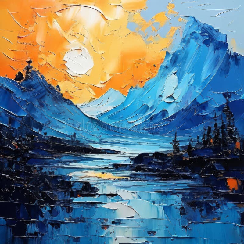 Patterns in Oil Canvas, Compositions, Design, Created with AI Stock ...