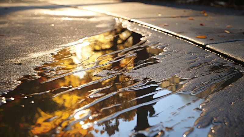 Patterns oil on driveway stock illustration. Illustration of dark ...
