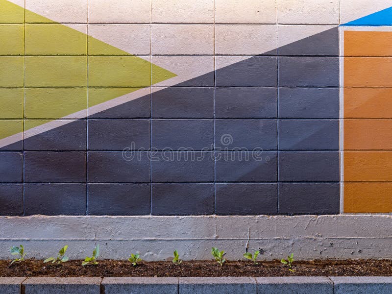 The Patterns Painted on an Exterior Concrete Wall of a Building Stock ...
