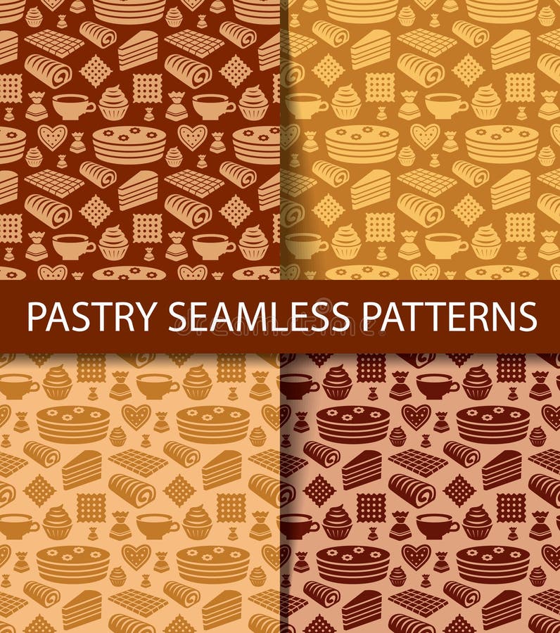 Confectionery Seamless Pattern Stock Illustration - Illustration of ...