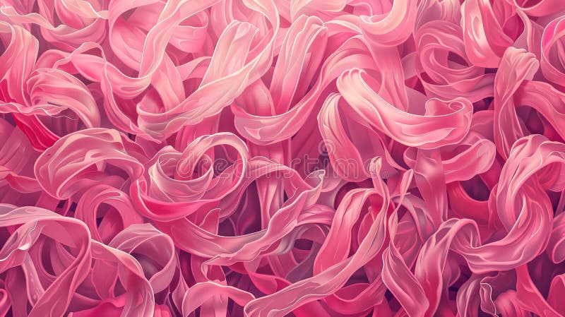 Patterns of Pink Ribbons are Overcrowded. Stock Illustration ...