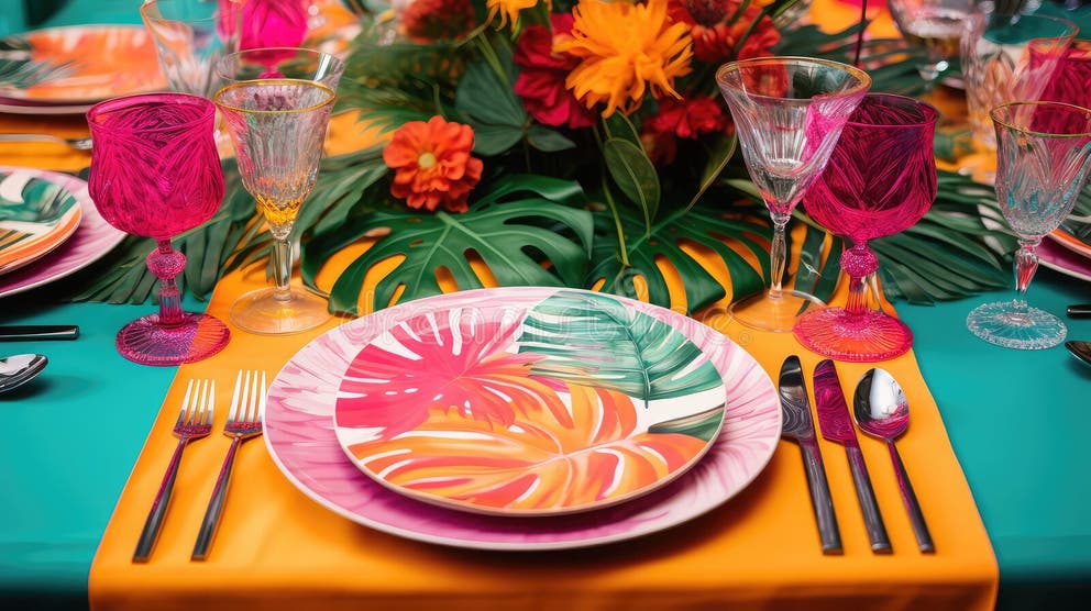 Patterns Reception Table Setting Stock Illustration - Illustration of ...