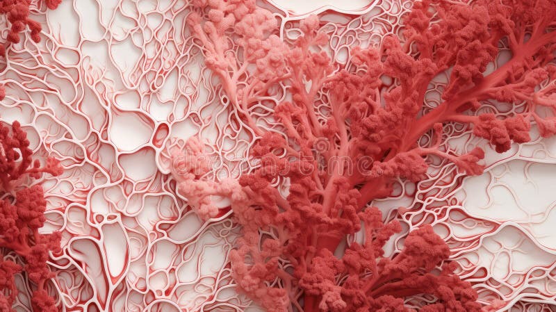 Patterns Red Algae White Background Stock Illustration - Illustration ...