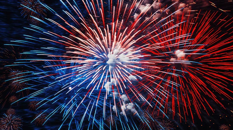 Patterns Red White and Blue Fireworks Stock Illustration - Illustration ...