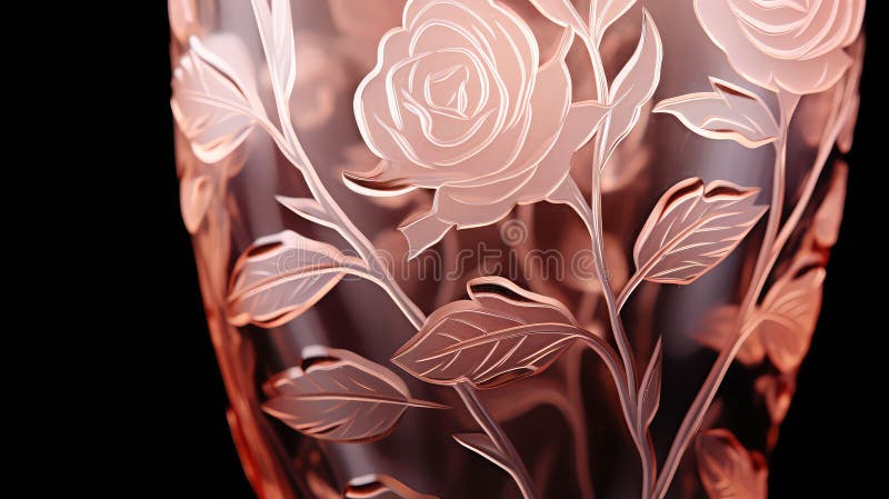 Patterns rose glass stock illustration. Illustration of vase - 368433355