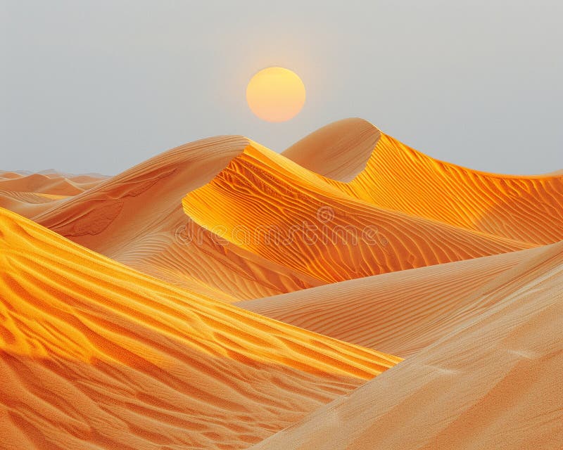 Patterns in the Sand Dunes Under a Setting Sun Stock Image - Image of ...