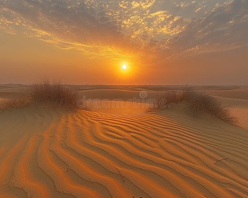 Patterns in the Sand Dunes Under a Setting Sun Stock Photo - Image of ...