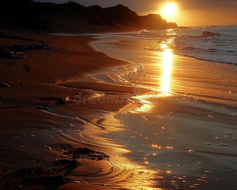 Patterns in the Sand Dunes Under a Setting Sun Stock Photo - Image of ...