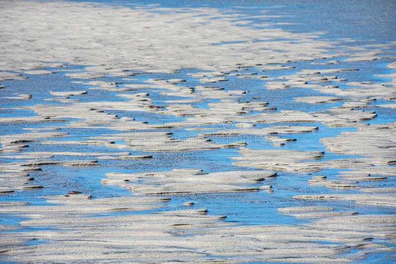 Patterns in the Sand, with Water Pools Left after the Tidal Change ...