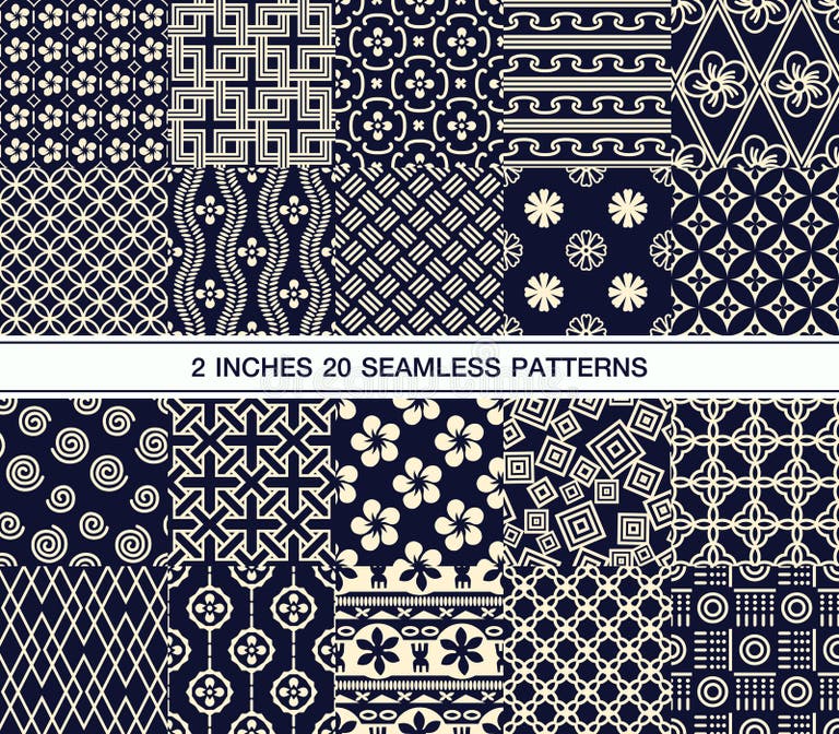 20 Patterns in a Set of Patterns in a Two-inch Seamless Design on Two ...
