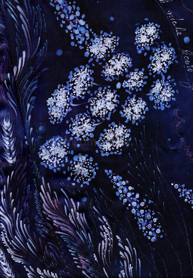 Patterns on Silk, Lines, Strokes and Dots. Decorative Composition ...