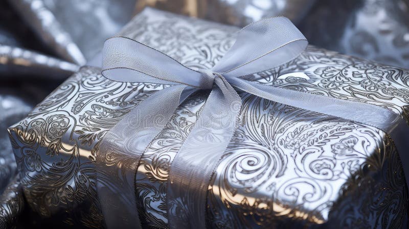 Patterns silver gift wrap stock illustration. Illustration of special ...