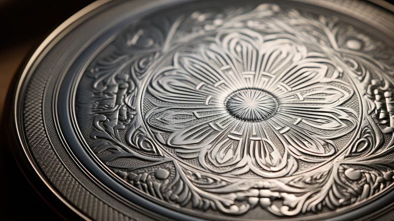 Patterns Silver Gradient Medallion Stock Illustration - Illustration of ...