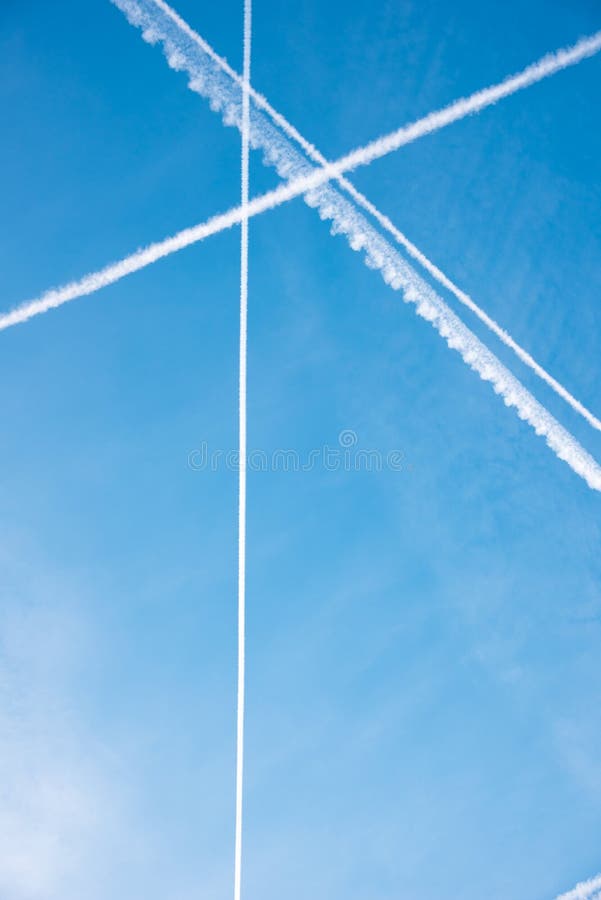 Patterns in the Sky from Traces of an Airplane in the Form of Ge Stock ...