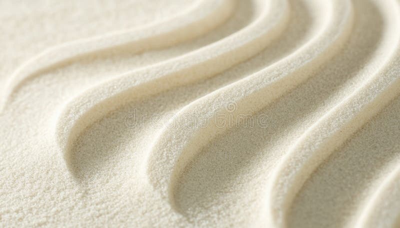 Patterns of Smooth Sand Created by Gentle Waves at the Beach during ...