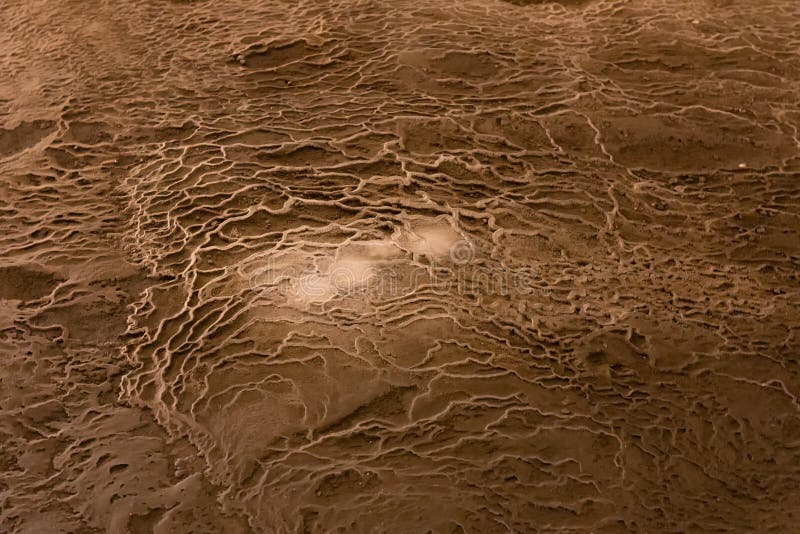 Patterns on the Surface of Cave Done by Drops of Water Falling Stock ...