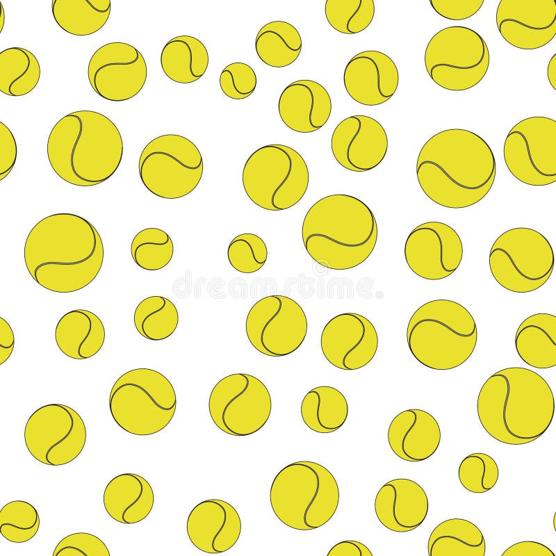 Patterns of Tennis Balls Vector Stock Vector - Illustration of cartoon ...