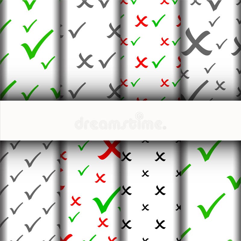 Patterns and Texture, Check Marks Icons Set Stock Illustration ...