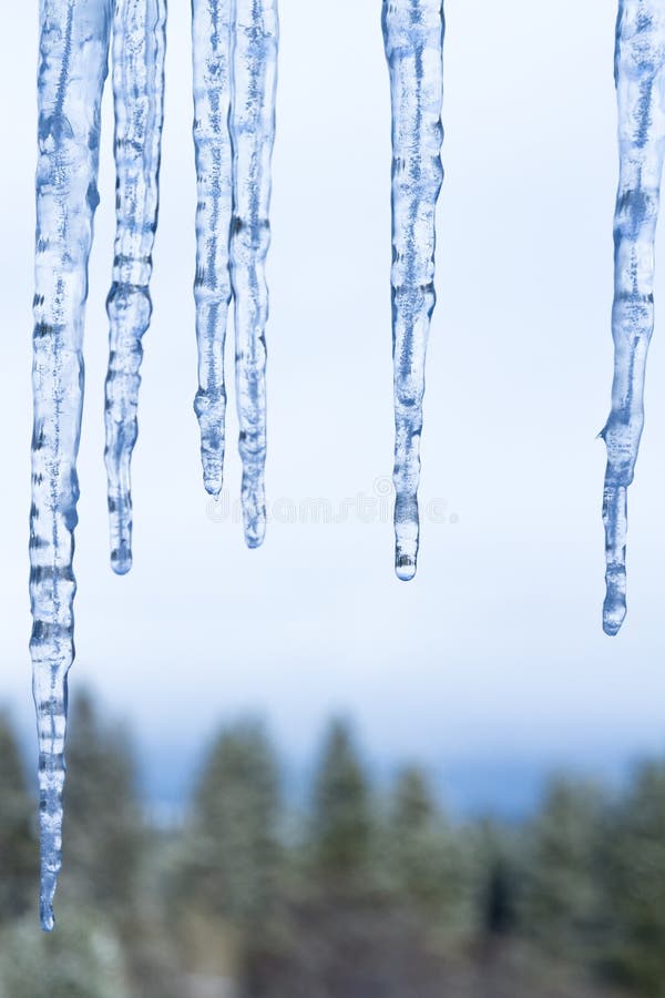 Patterns and Texture on Icicles Stock Image - Image of season, bubbles ...