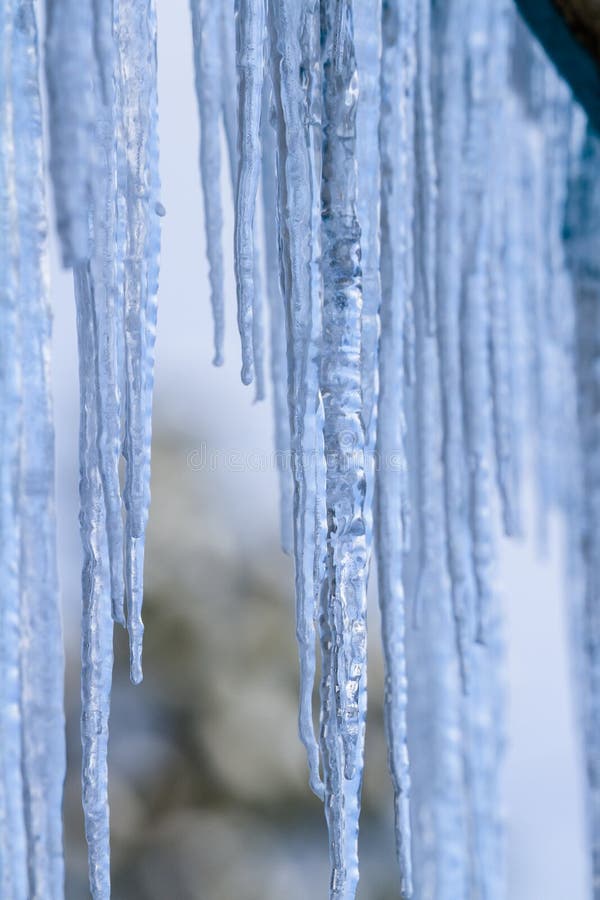 Patterns and Texture on Icicles Stock Image - Image of suspended ...