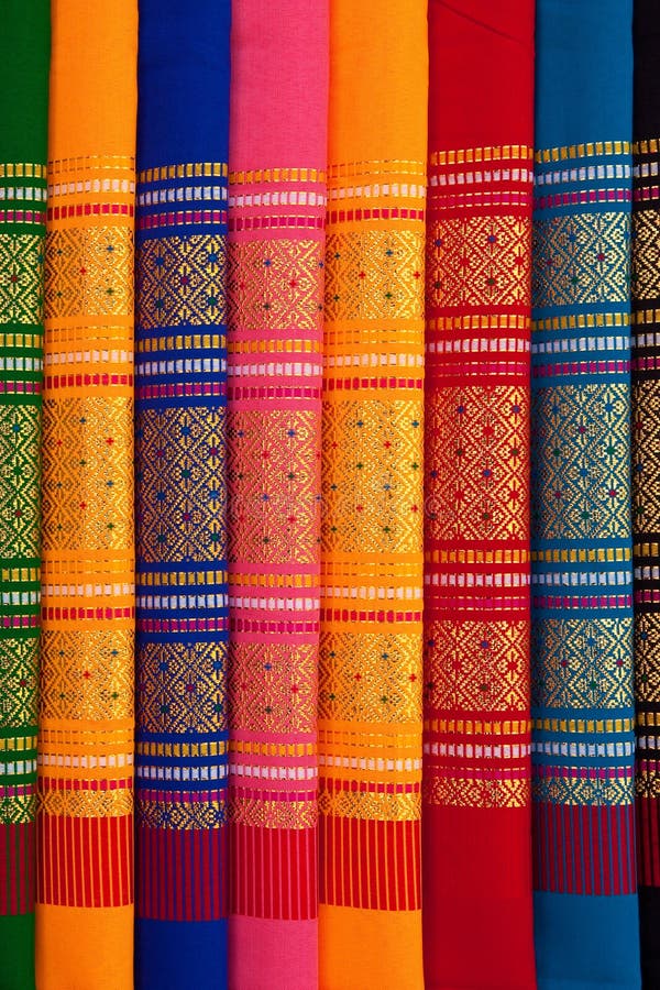 Patterns of Thai Native Cloths Stock Image - Image of textile ...