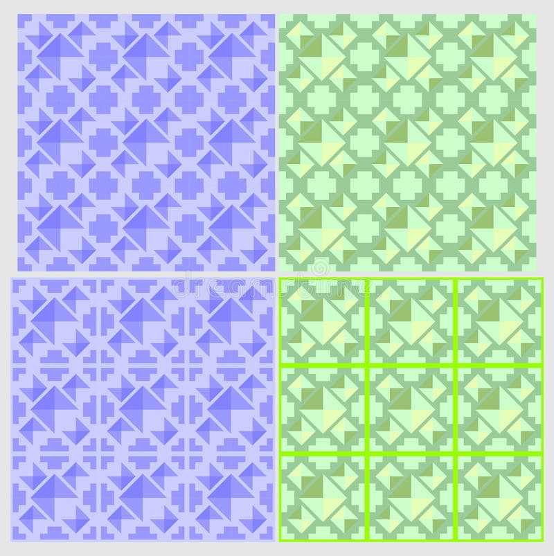 4 Patterns and Tile Design Elements Stock Vector - Illustration of ...