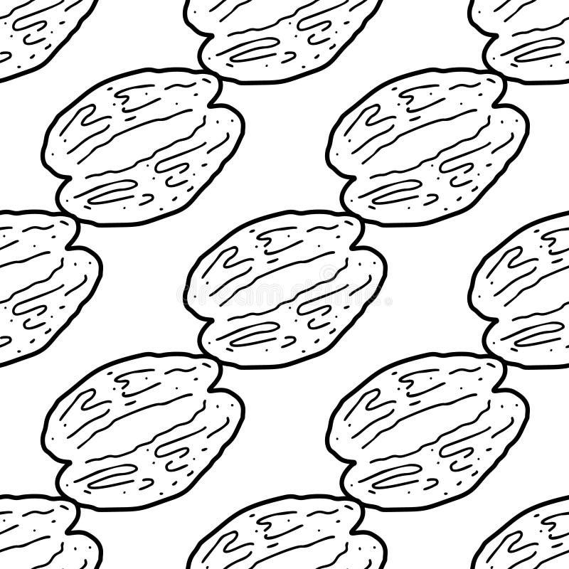 Patterns Walnut1 Hand Drawn Doodle Style Vector Stock Vector ...