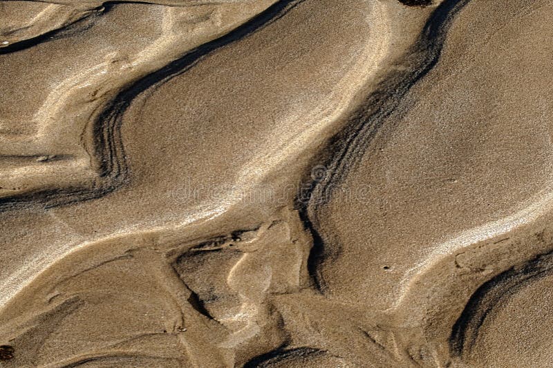 Patterns on a Wet Sand Beach. Abstract Natural Background Stock Image ...