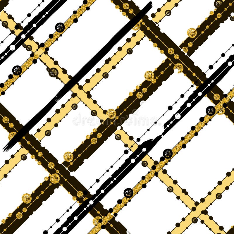 Patterns with White Black Gold Lines and Points Stock Vector ...