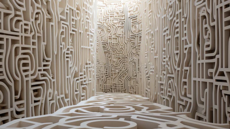 Patterns white maze stock illustration. Illustration of exhibit - 361158561